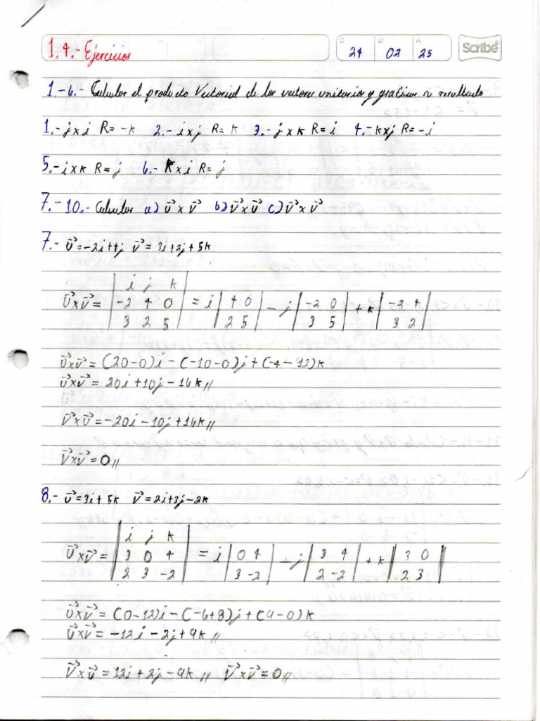 Problemario Sección 11.4 - Cálculo Vectorial | PDF
