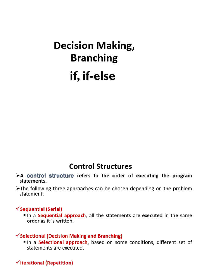 9-10 Decision Making If Else Switch | PDF | Integer (Computer Science ...