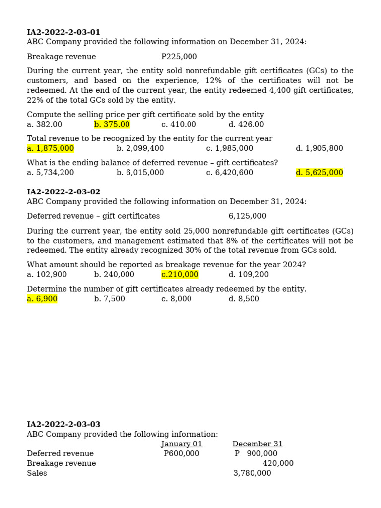 Additional Items Ia2 Chapter 2 | PDF