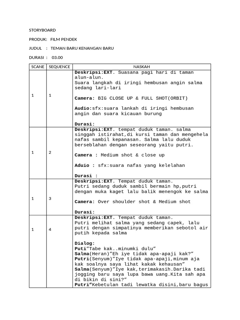 STORYBOARD Film Lok.2 | PDF