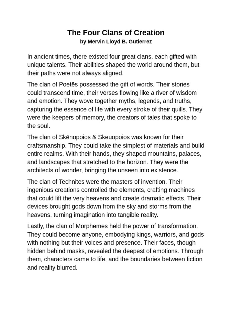 The Four Clans of Creation | PDF | Religious Belief And Doctrine