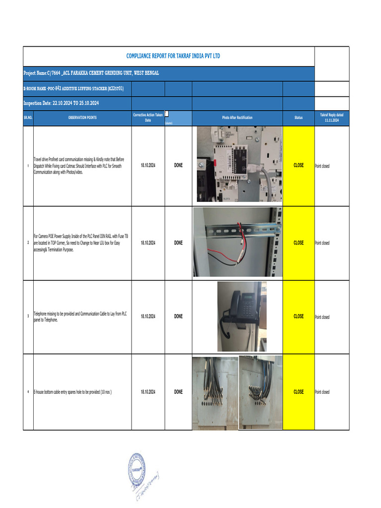 Compliance Report C 7664 E-Room 3 | PDF | Electronics | Manufactured Goods