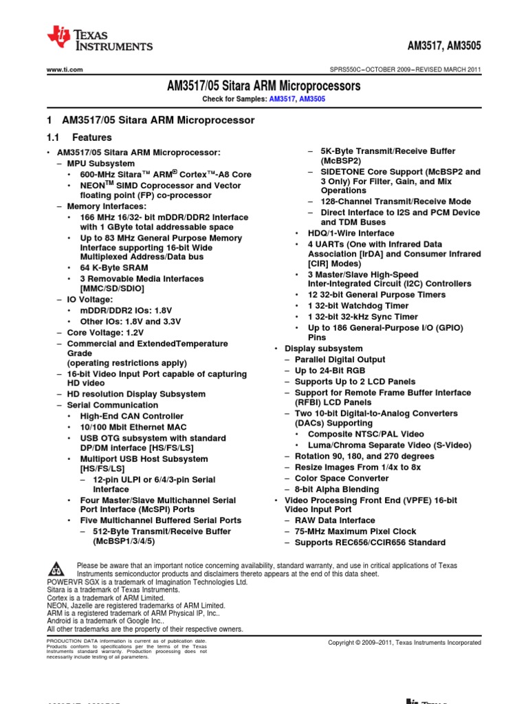Am 3517 | PDF | Arm Architecture | Flash Memory