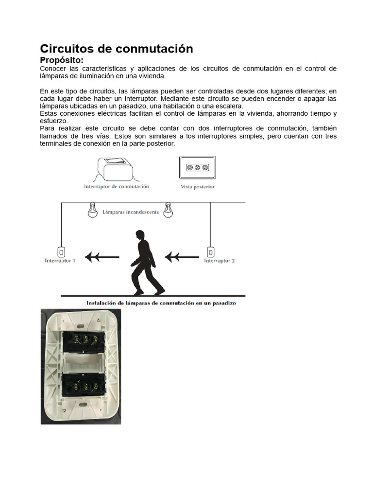 Pr-Ctica 4 Circuitos de Conmutaci-N | PDF | Lámpara fluorescente | Cambiar