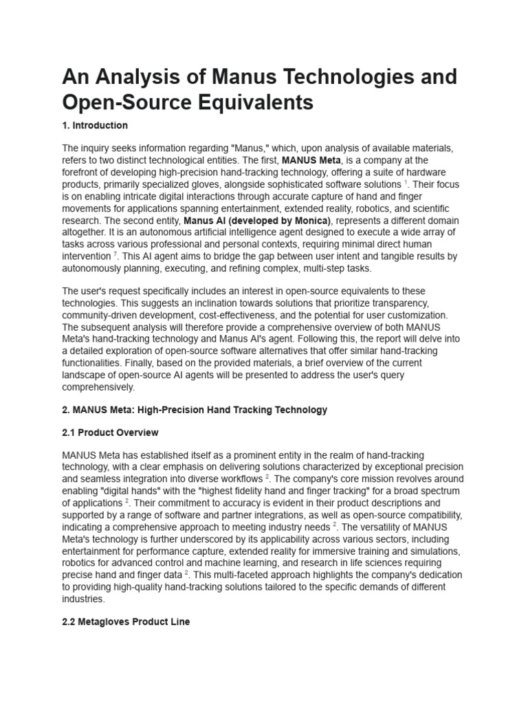 Manus and Open Source Alternatives? | PDF | Artificial Intelligence ...