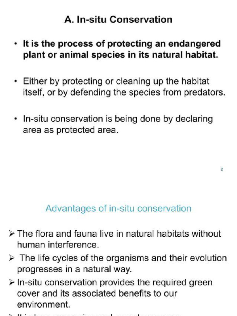 In - Situ and Ex-Situ Conservation | PDF