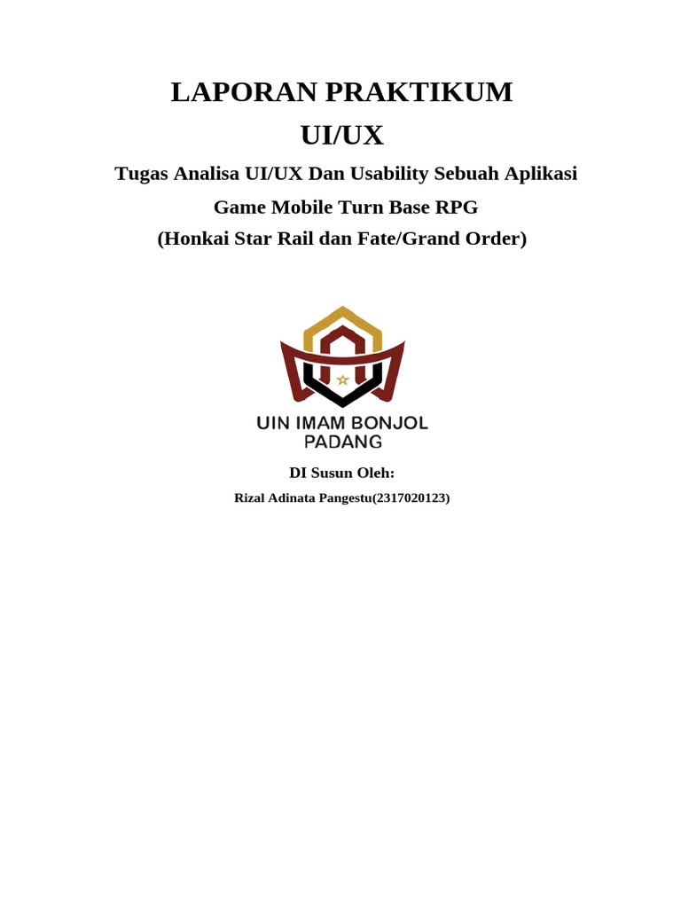 Rizal Ui Ux Game Turn Base RPG | PDF