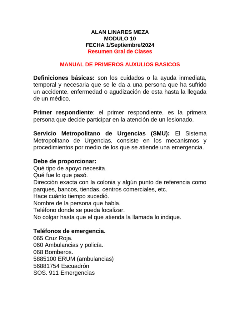 Alan Linares Meza. M10 | PDF | Reanimación cardiopulmonar | Especialidades Medicas