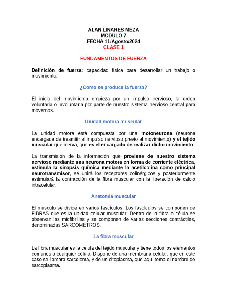 Alan Linares Meza. M7 | PDF | Músculo | Anatomía