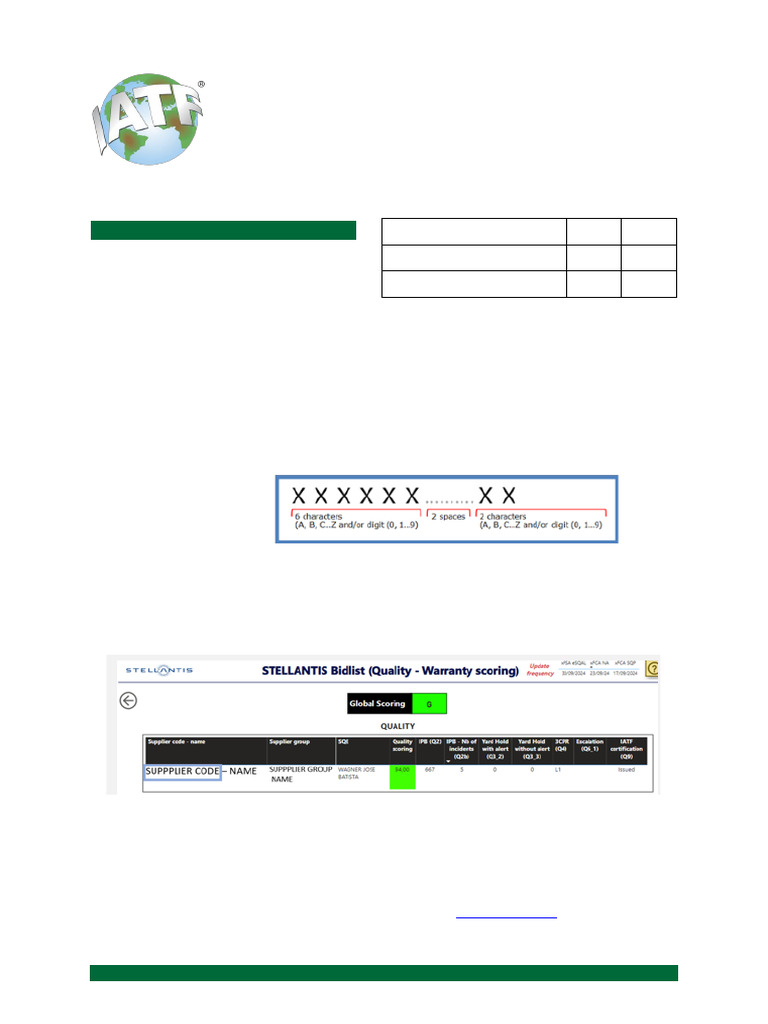CB Communique 2025 001 Stellantis Supplier Code Updates | PDF