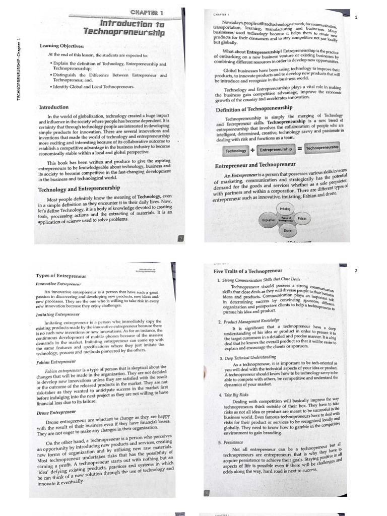 Technopreneurship Chap1 Topic1 | PDF