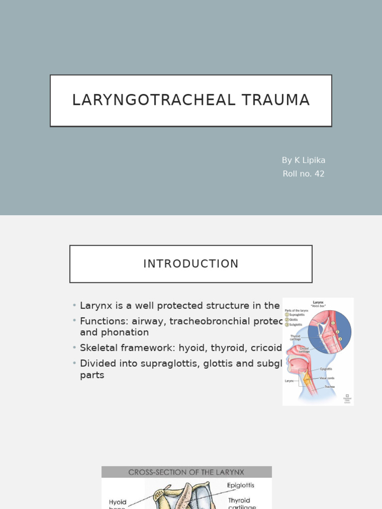 Laryngotracheal Trauma | PDF | Larynx | Human Head And Neck