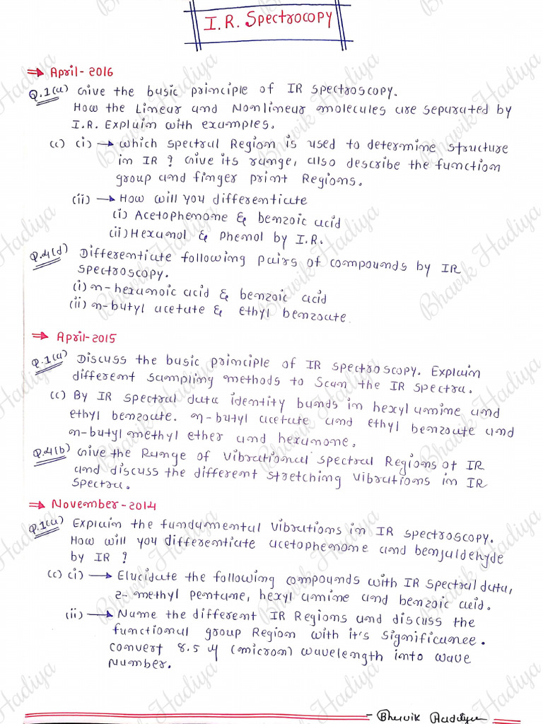 IR Spectroscopy | PDF