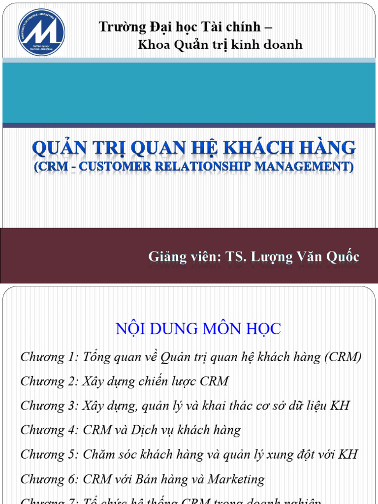 Slide bai giang CRM-LVQuoc | PDF