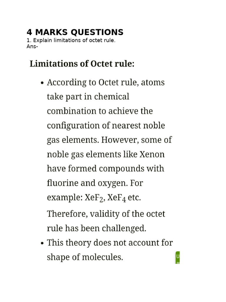 4 Marks Questions | PDF