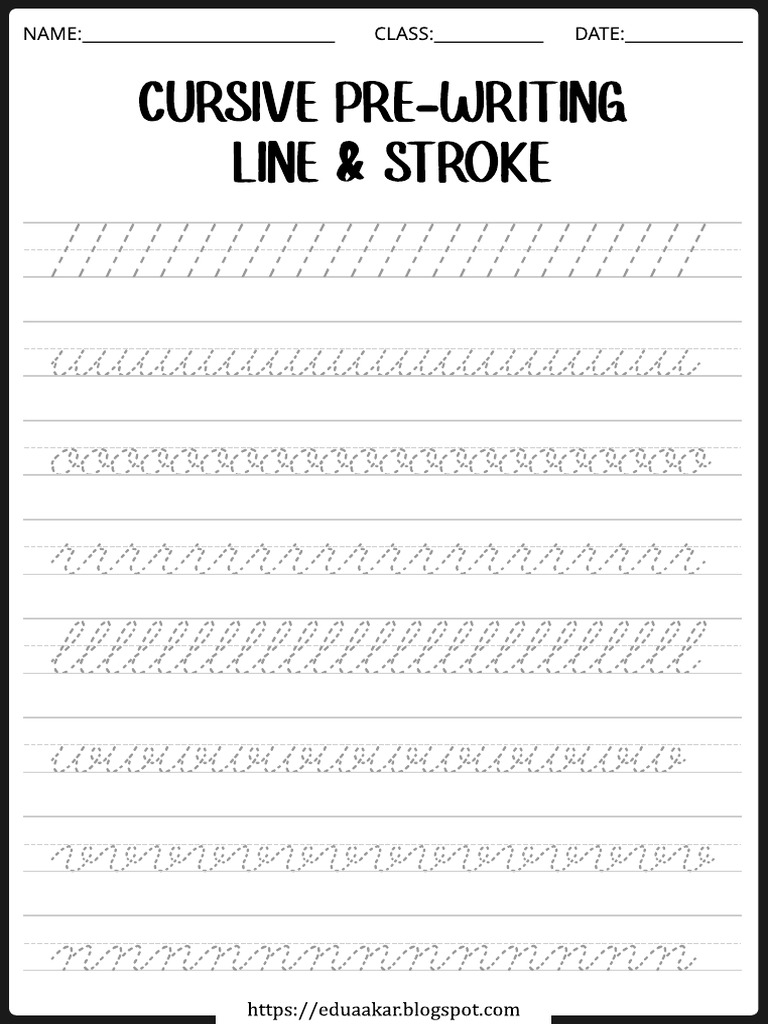 Cursive Stroke Worksheets | PDF