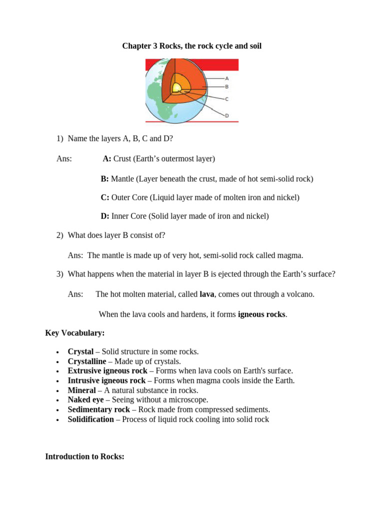 Rocks, The Rock Cycle and Soil | PDF | Igneous Rock | Rock (Geology)