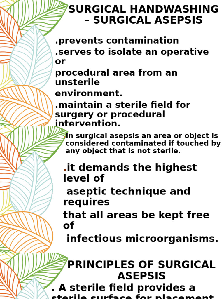 Principles of Surgical Asepsis Explained | PDF | Clinical Medicine ...