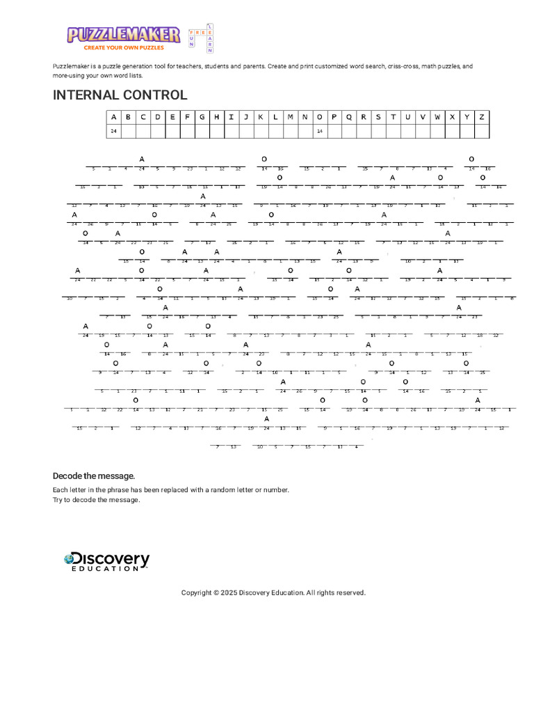 Cryptogram-Puzzle-_-INTERNAL-CONTROL_3_N | PDF