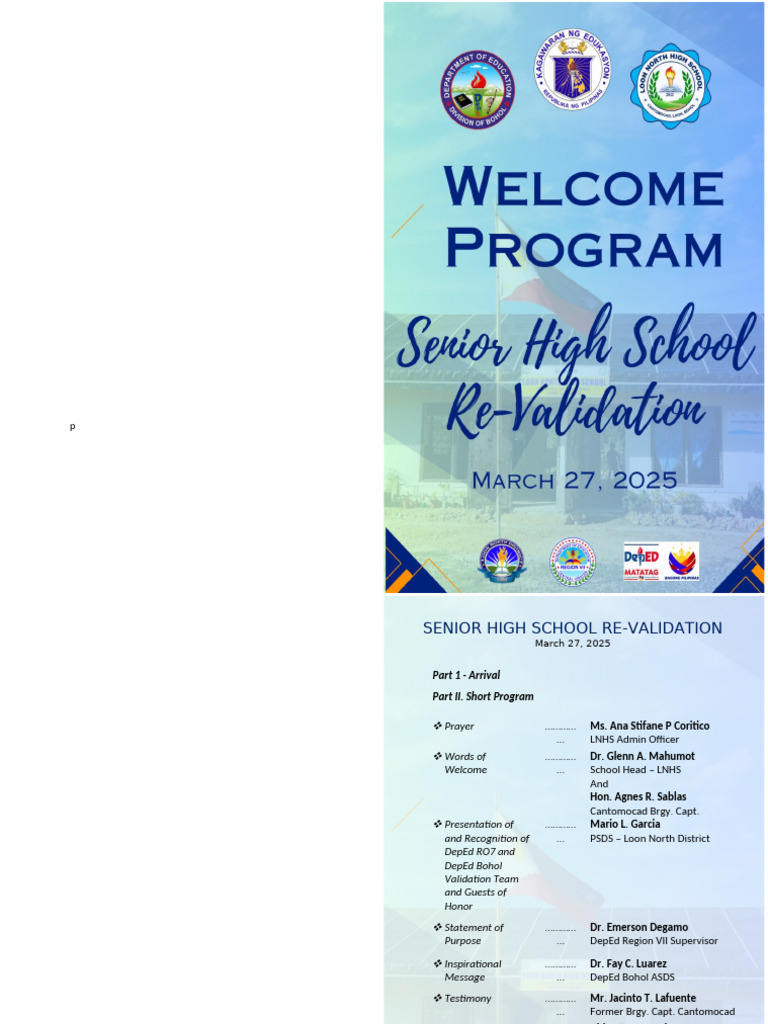 Senior High School Re-Validation Event | PDF