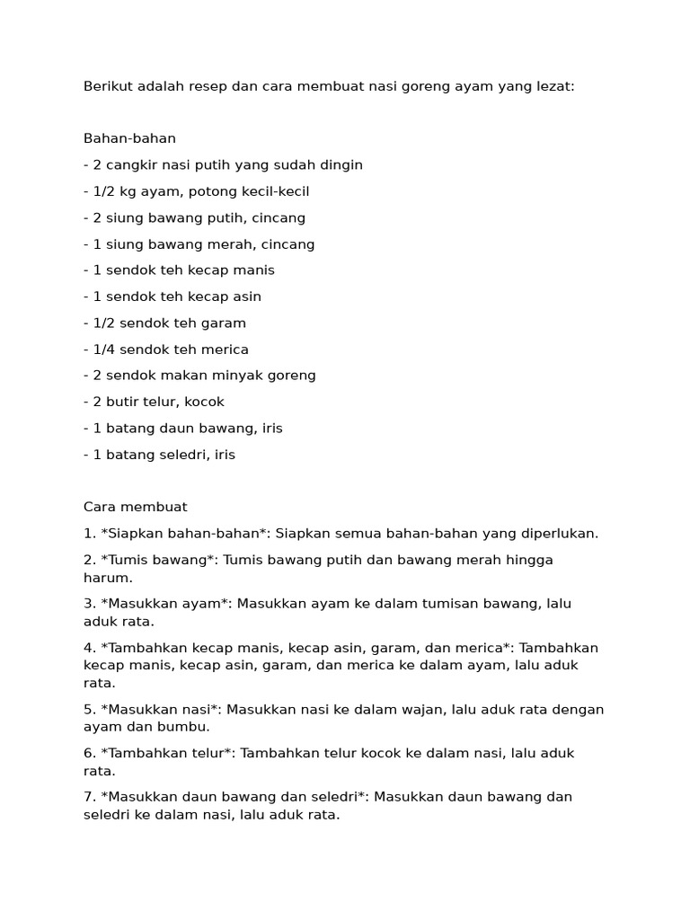 3 Nasi Goreng Ayam | PDF