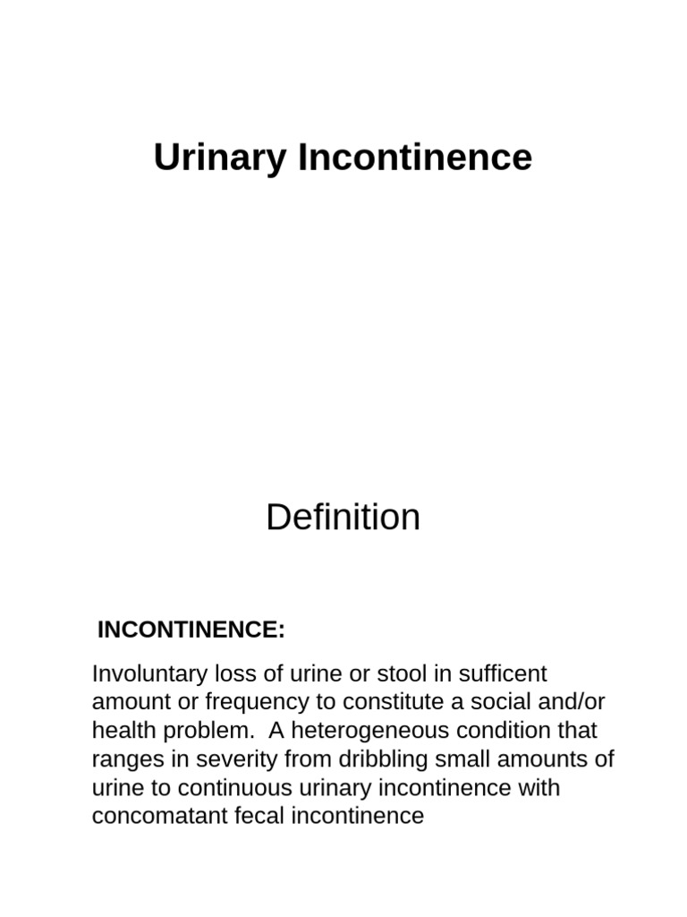Urinary Incontinence | PDF | Urinary Incontinence | Urination
