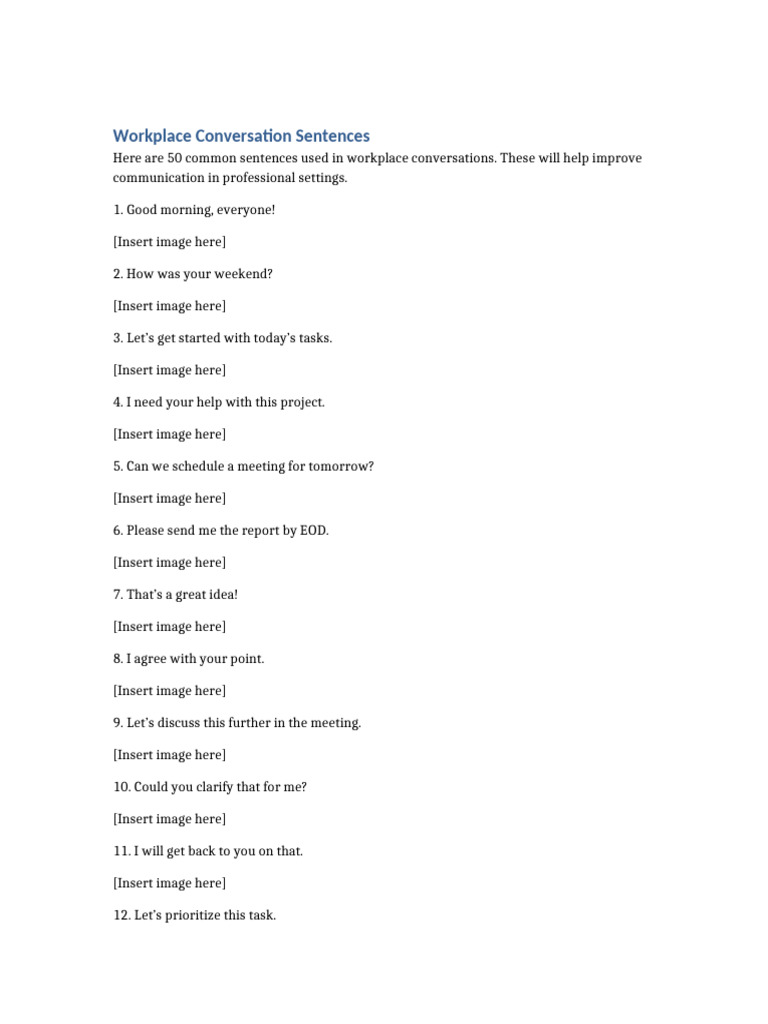 Essential Workplace Conversation Phrases | PDF