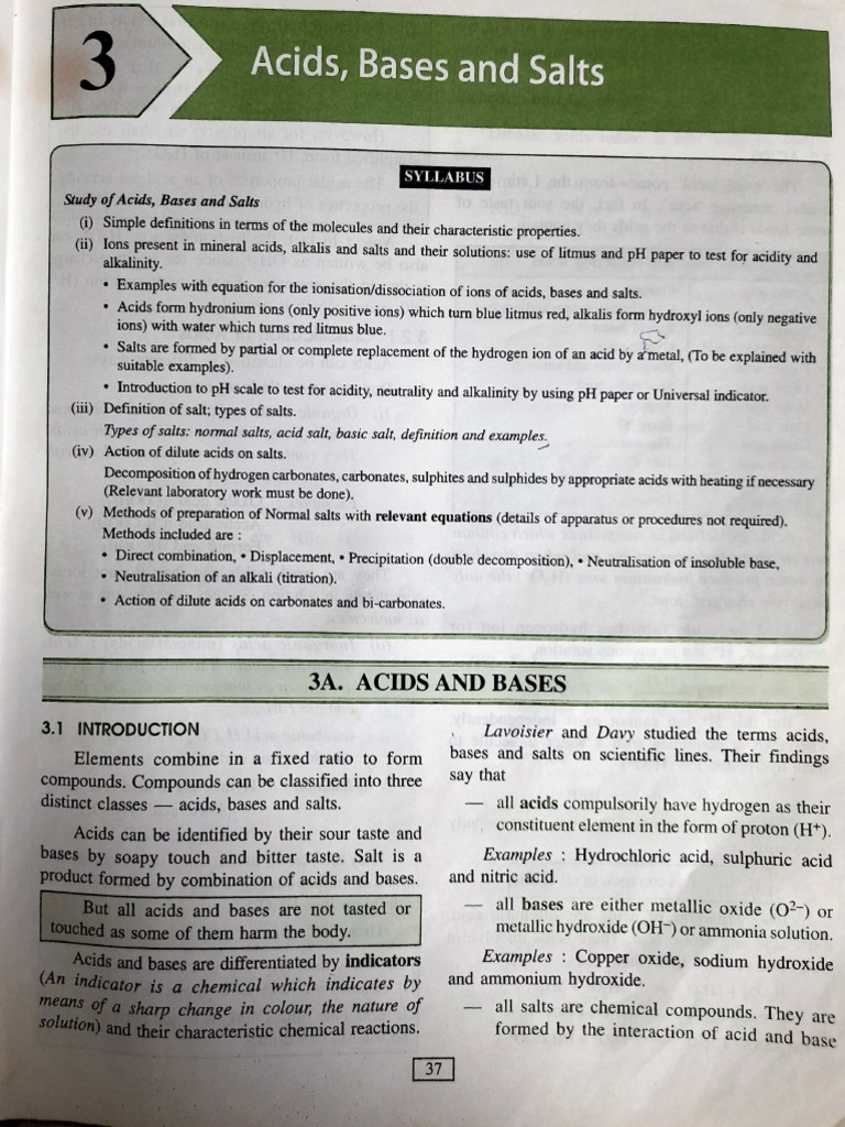 Acid - Base and Salt | PDF