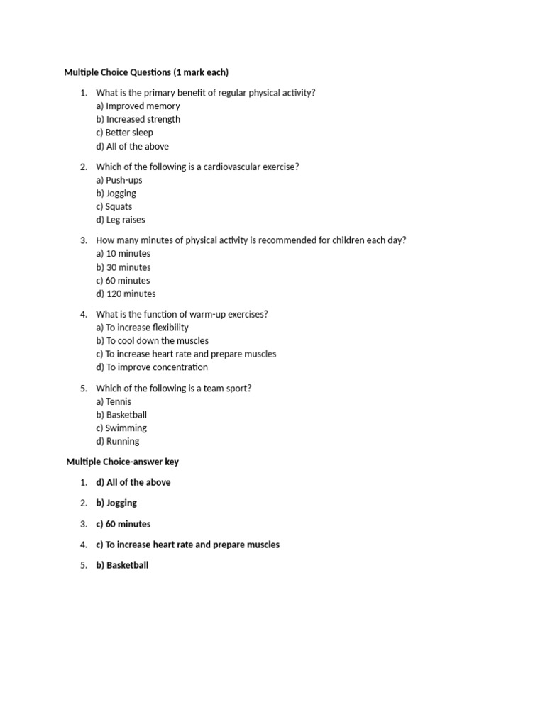 Physical Activity Assessment Guide | PDF | Strength Training | Aerobic ...