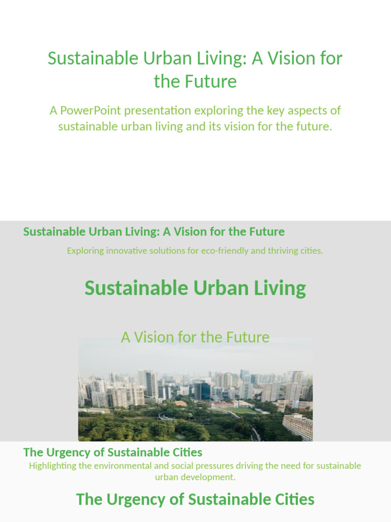 Sustainable Urban Living - A Vision For The Future | PDF ...