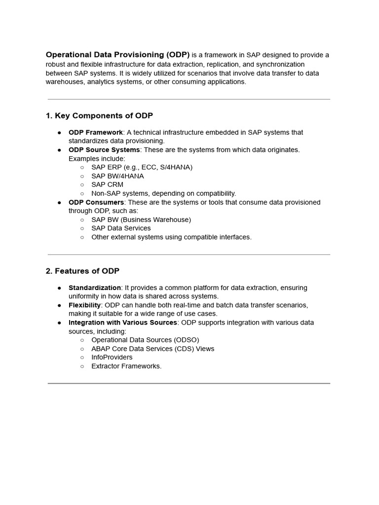 Operational Data Provisioning (ODP) | PDF | Microsoft Sql Server ...