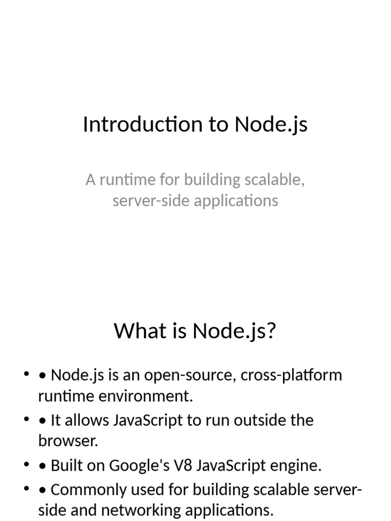 Node JS Presentation | PDF