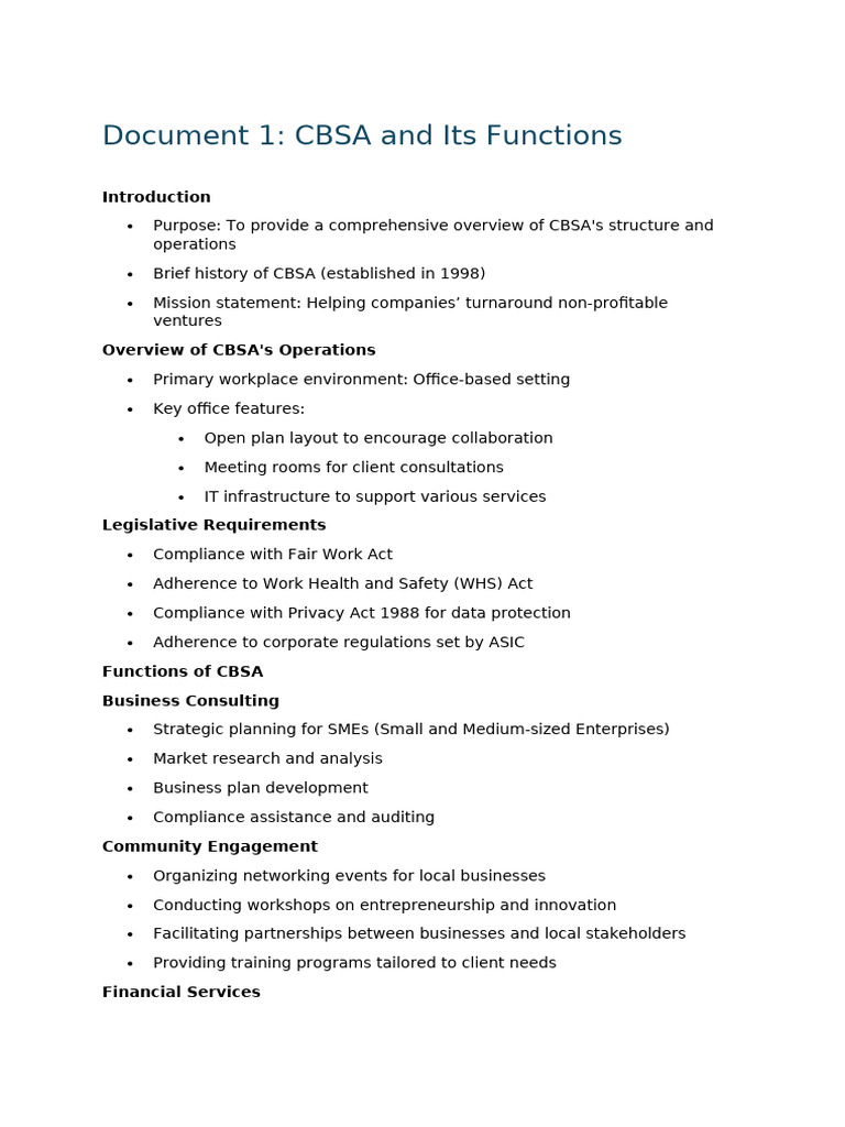 Overview of CBSA Functions and Services | PDF
