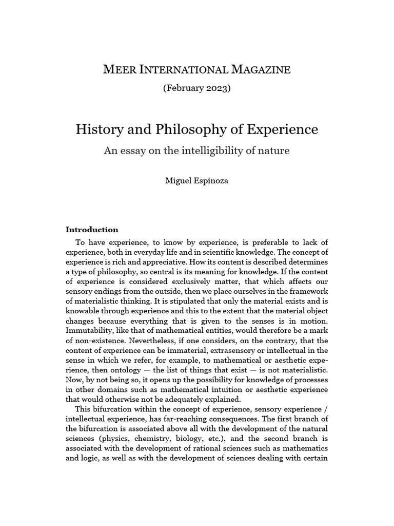 History and Philosophy of Experience A B | PDF | Empiricism | Experience