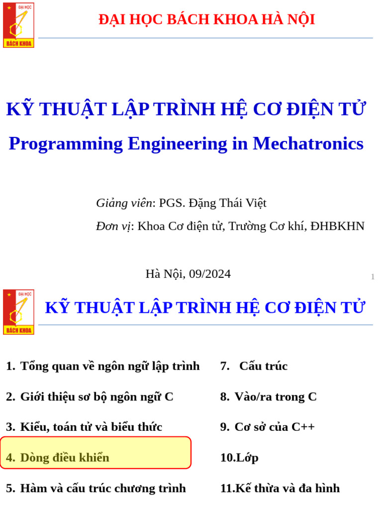 Chapter 4-ME 3301-Ky Thuat Lap Trinh He Co Dien Tu | PDF