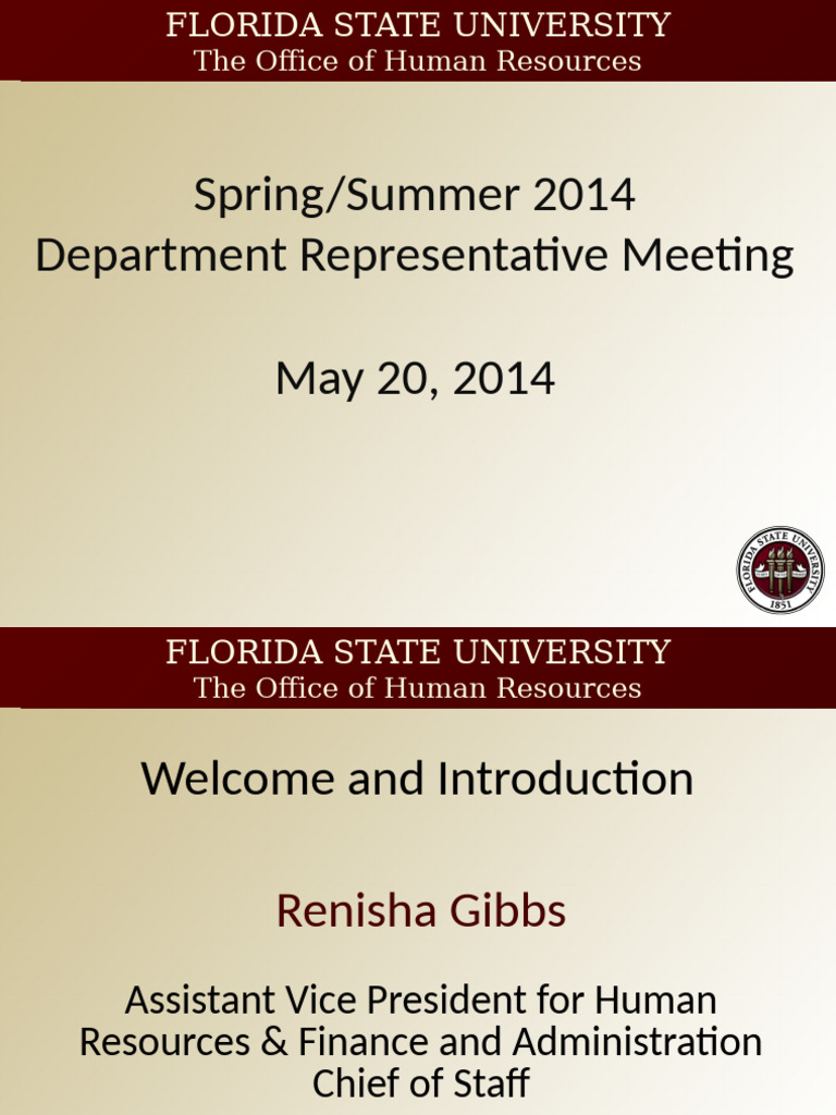 FSU HR Department Meeting Summary 2014 | PDF | Human Resource ...