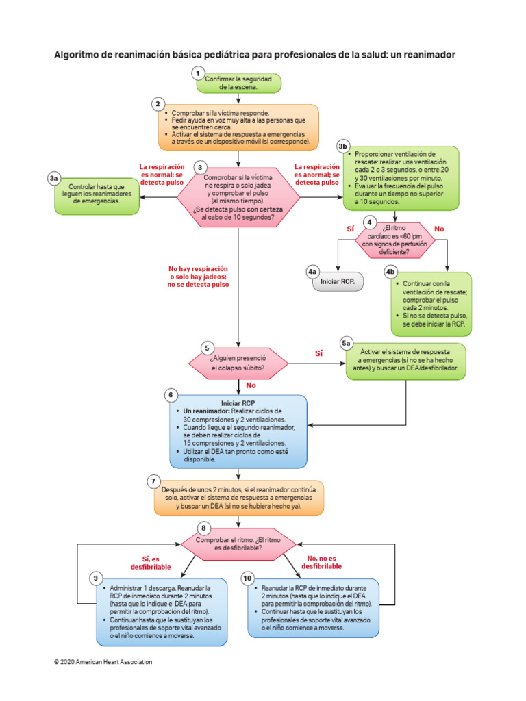 ESXM Algorithm-BLS Ped Single Rescuer WNos 200624 | PDF | Reanimación cardiopulmonar