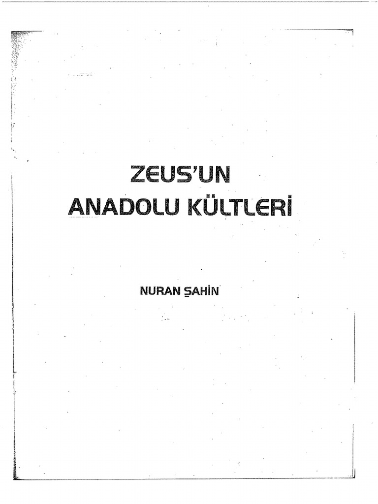 Sahin - ZEUSUN ANADOLU KÜLTLERİ | PDF