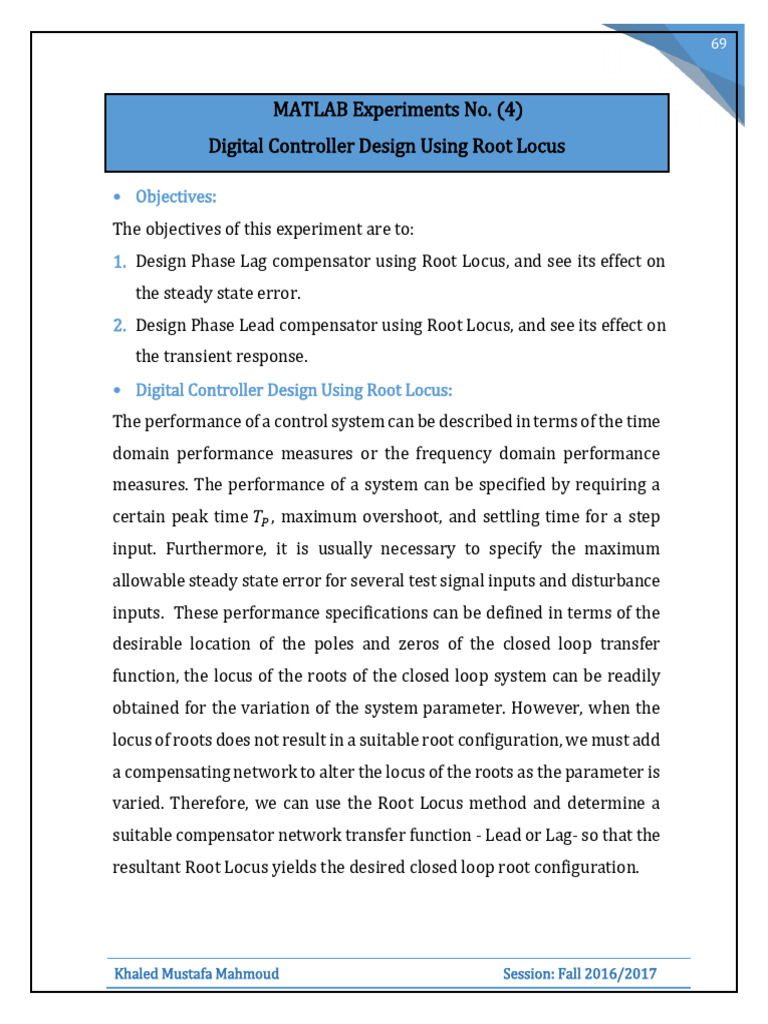 Digital Controller Design via Root Locus | PDF | Control Theory ...