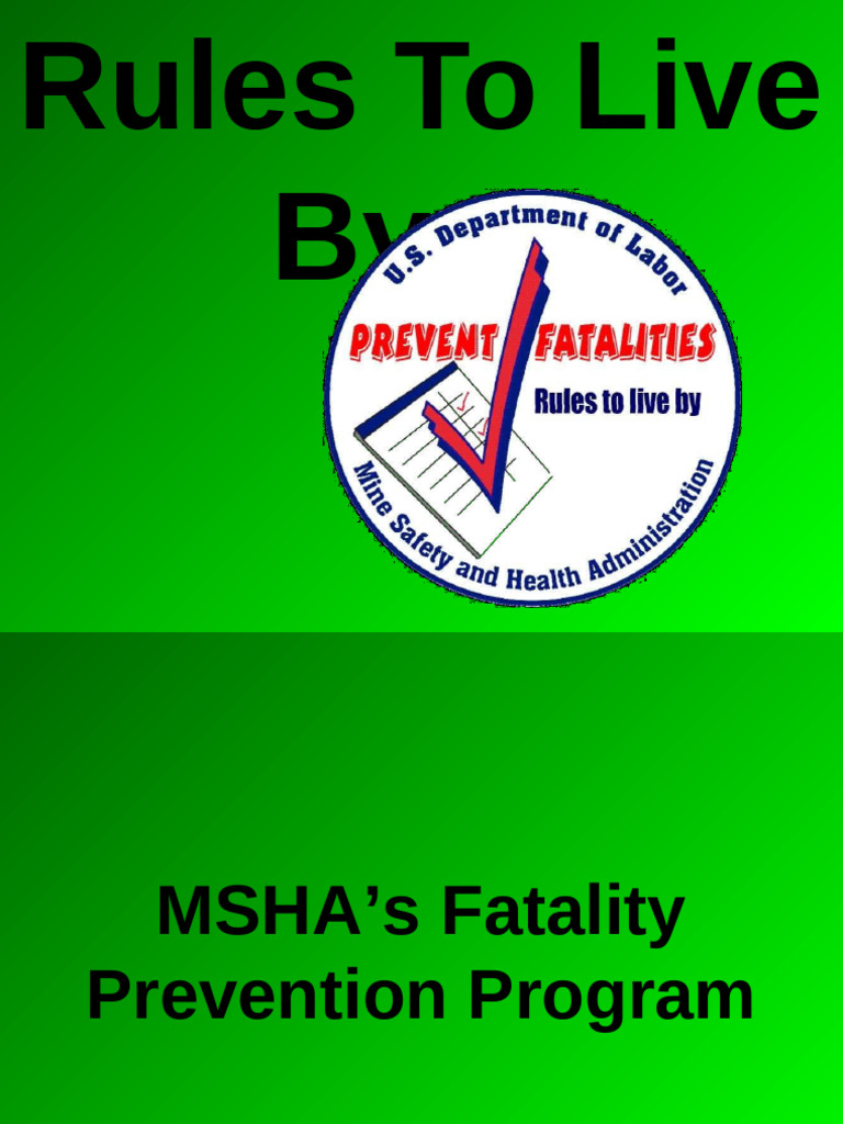 MSHA Fatality Prevention Guidelines | PDF