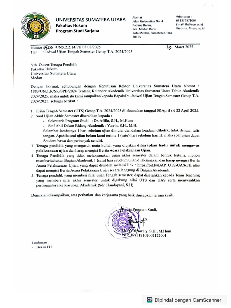 Jadwal UTS Genap 2024-2025 | PDF
