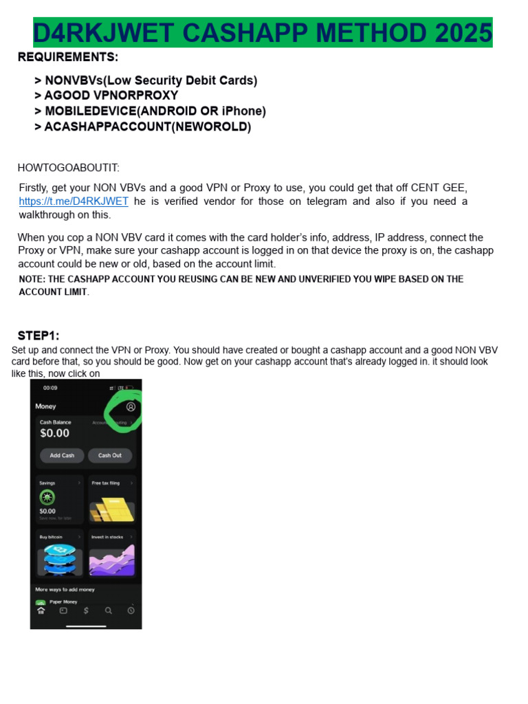 D4rkjwet 2025 Cashapp Method | PDF | World Wide Web | Internet & Web