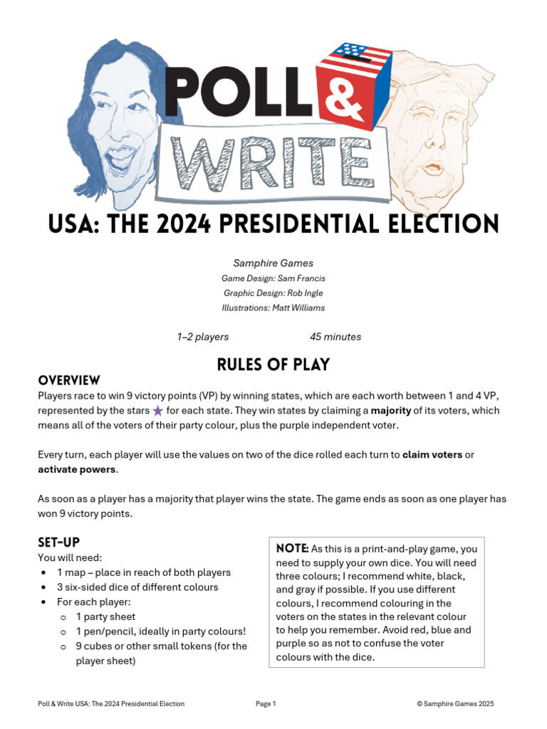 Poll & Write USA Rules (Letter) | PDF | Democratic Party (United States ...