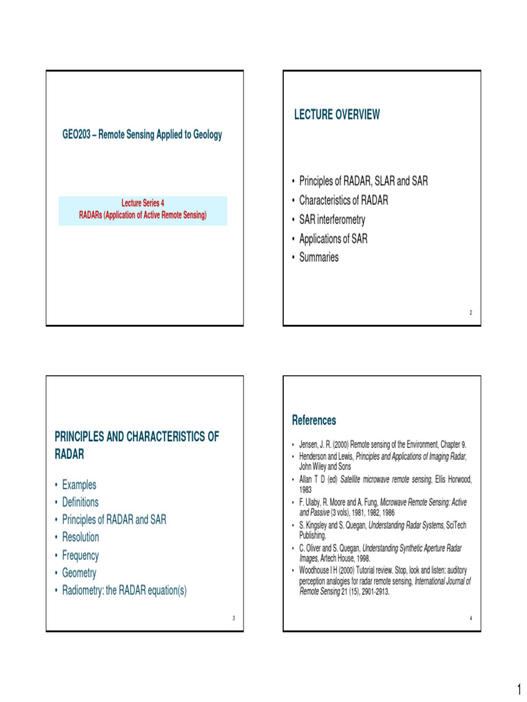 Lecture Series 4-RADARs and Active RS (Compatibility Mode) | PDF | Radar | Telecommunications ...