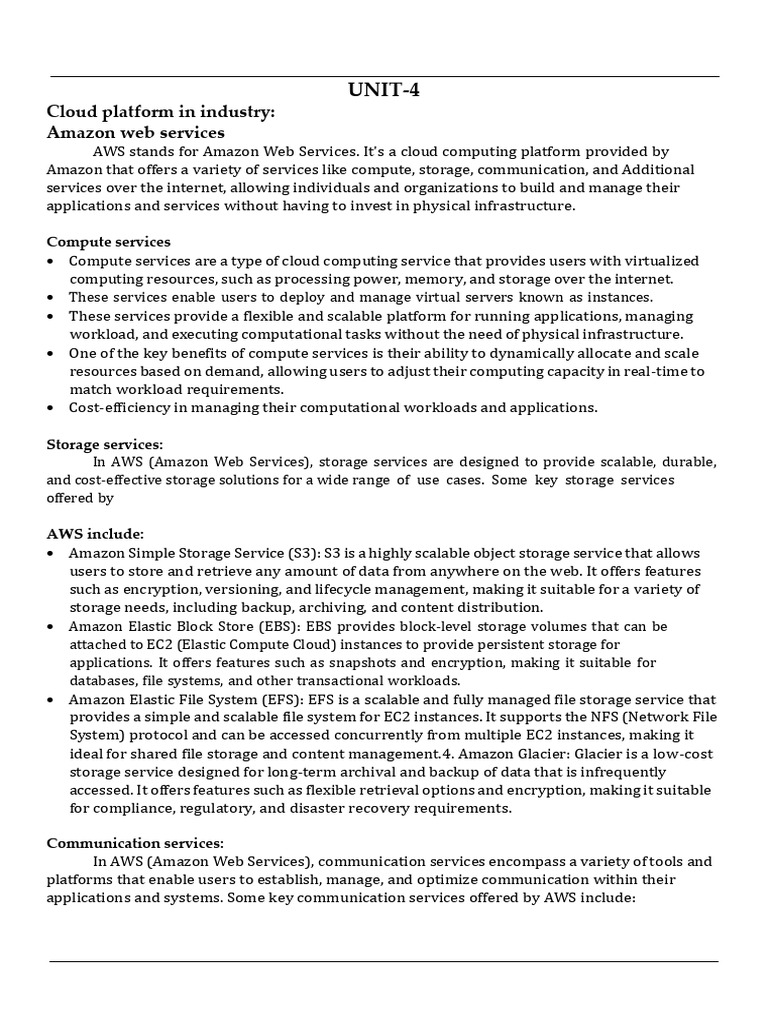 Cloud_Computing_UNIT-4 | PDF | Microsoft Azure | Cloud Computing