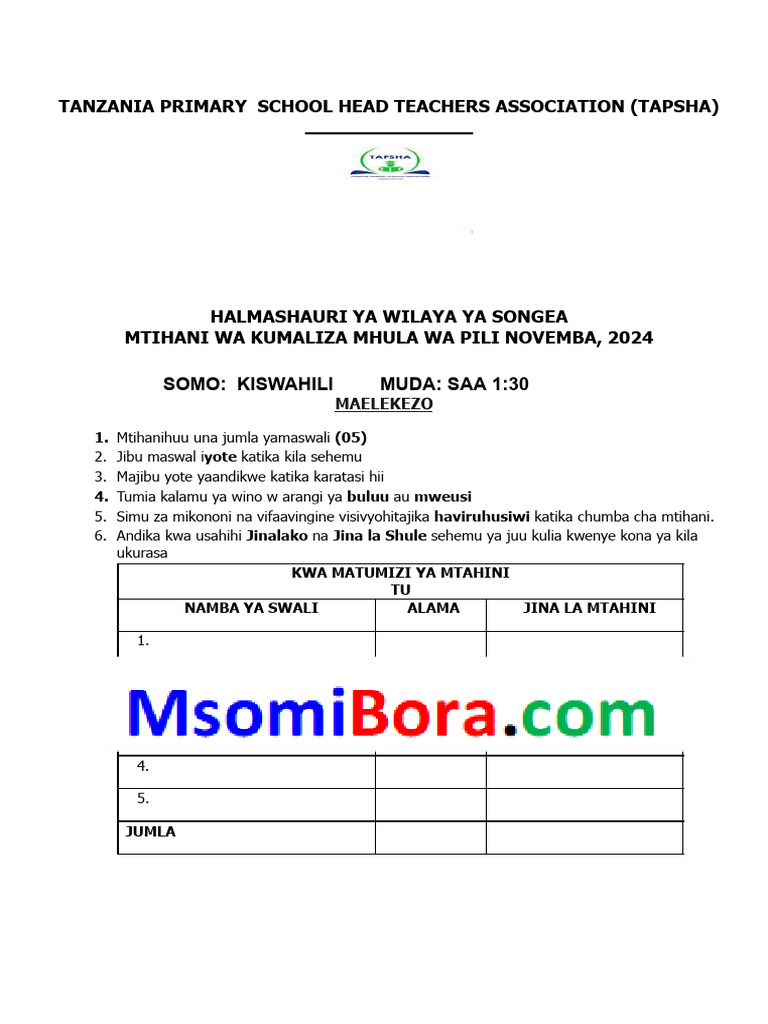 Tapsha (Meatu) Annual Drs 3 2024 | PDF | Linguistics