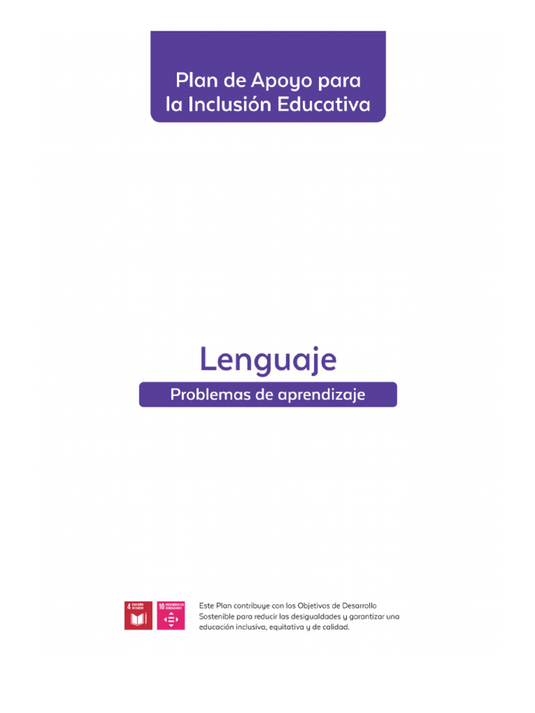 Plan de Apoyo para La Inclusión Educativa - Lenguaje - Problemas de Aprendizaje. Script | PDF