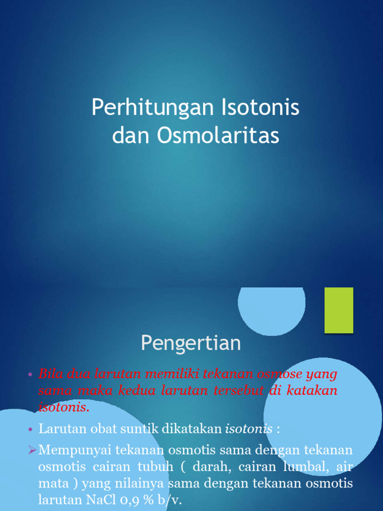 Perhitungan Isotonis | PDF