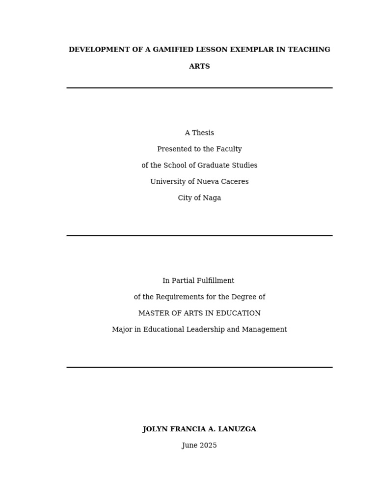 Development of A Gamified Lesson Exemplar in Teaching Arts ...