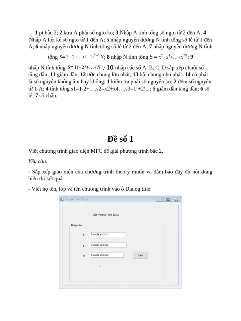 Đề cương C# MFC | PDF